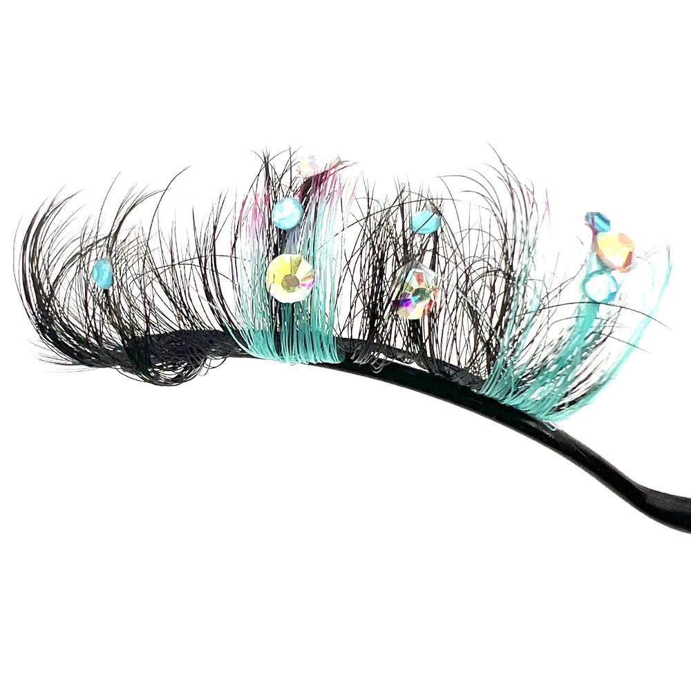 Short Handmade Diamond Glitter Stage Makeup False Eyelashes – Sereliz